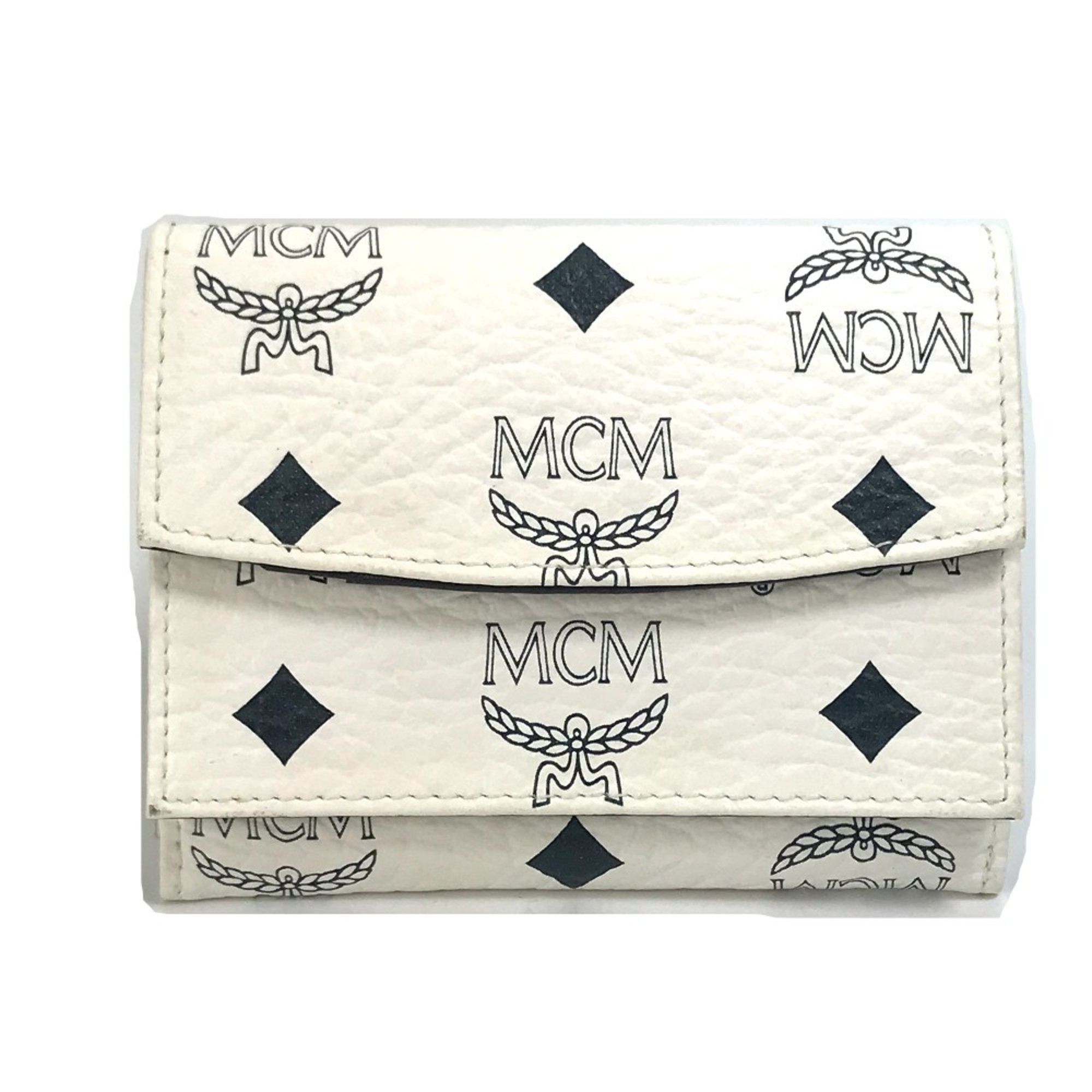 MCM MCM Logogram trifold wallet Trifold wallet White | Grailed