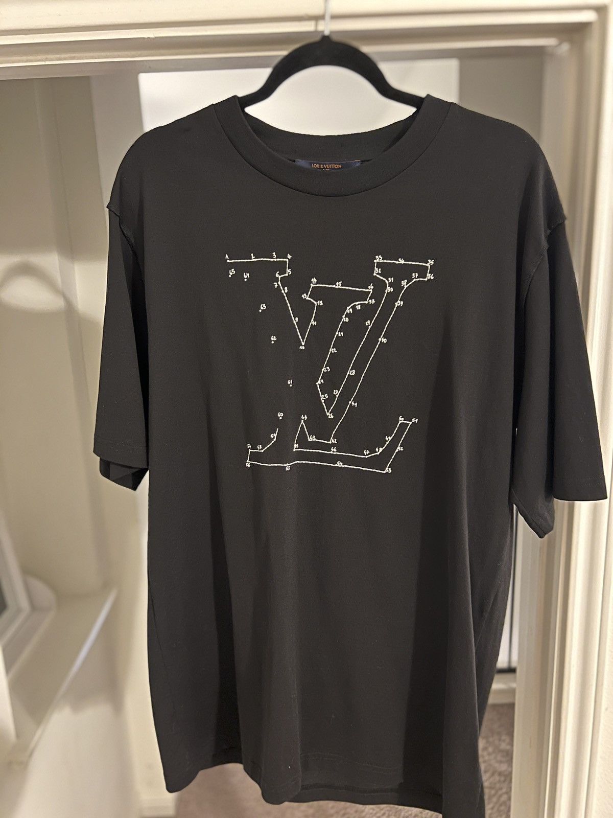 Louis Vuitton LV Stitch Print and Embroidered T-Shirt | Grailed