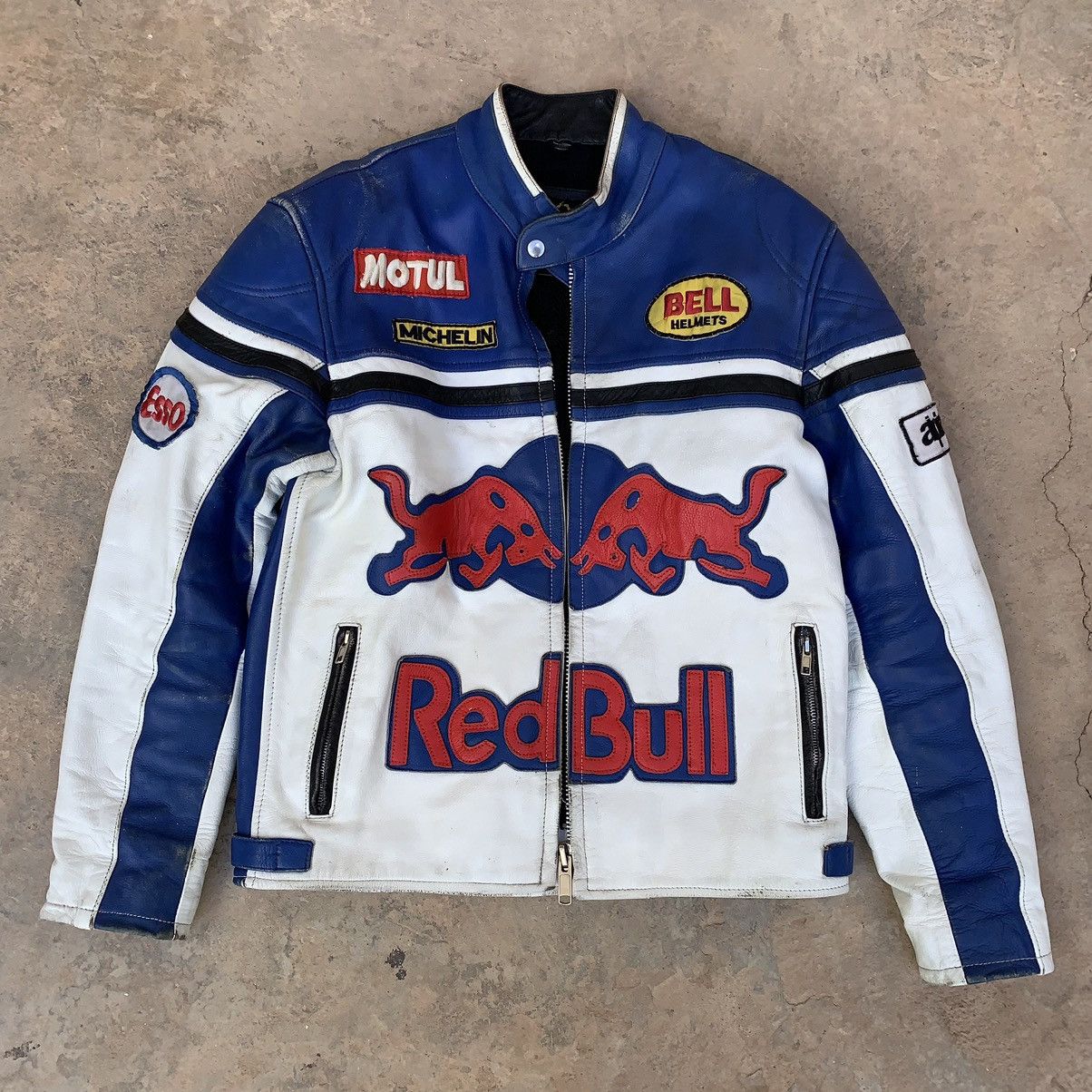 Genuine Leather Red Bull Leather Moto racing jacket RARE ONE | Grailed