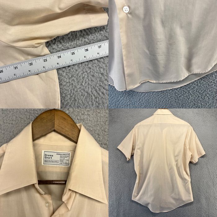 Sears Vintage Sears Shirt Men's 16 Large Beige Button Dress Perma Prest ...