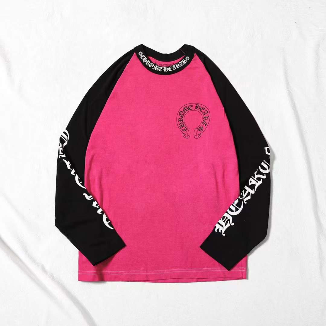 Chrome Hearts Chrome Hearts Horseshoe Logo Black Pink Long Sleeve Tee ...