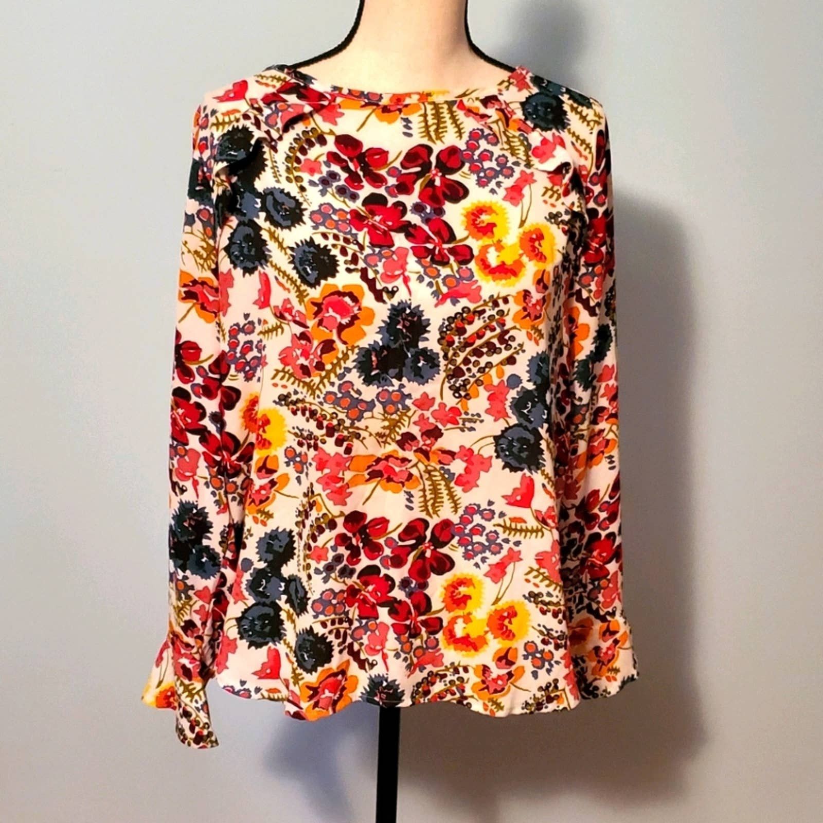 Loft LOFT Happy Summer Floral Blouse w/ Playful Ruffle Accent | Grailed