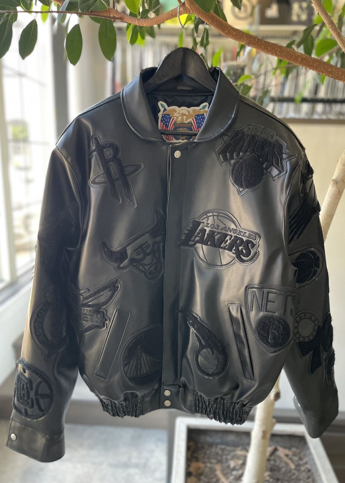 Jeff Hamilton JEFF HAMILTON NBA VEGAN LEATHER JACKET BLACK ON BLACK ...