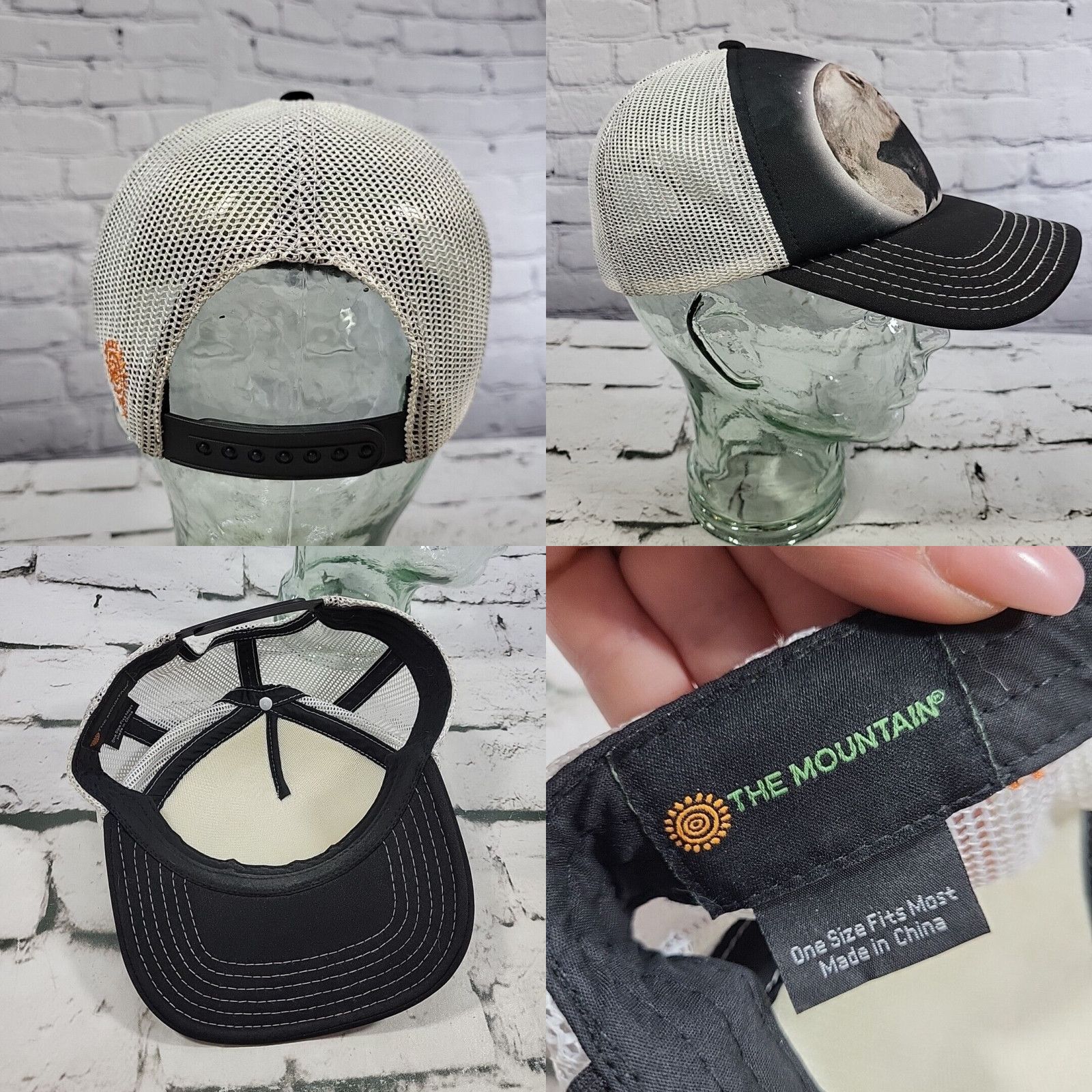 The Mountain The Mountain Hat Black White Wolf Ying Yang Snapback ...