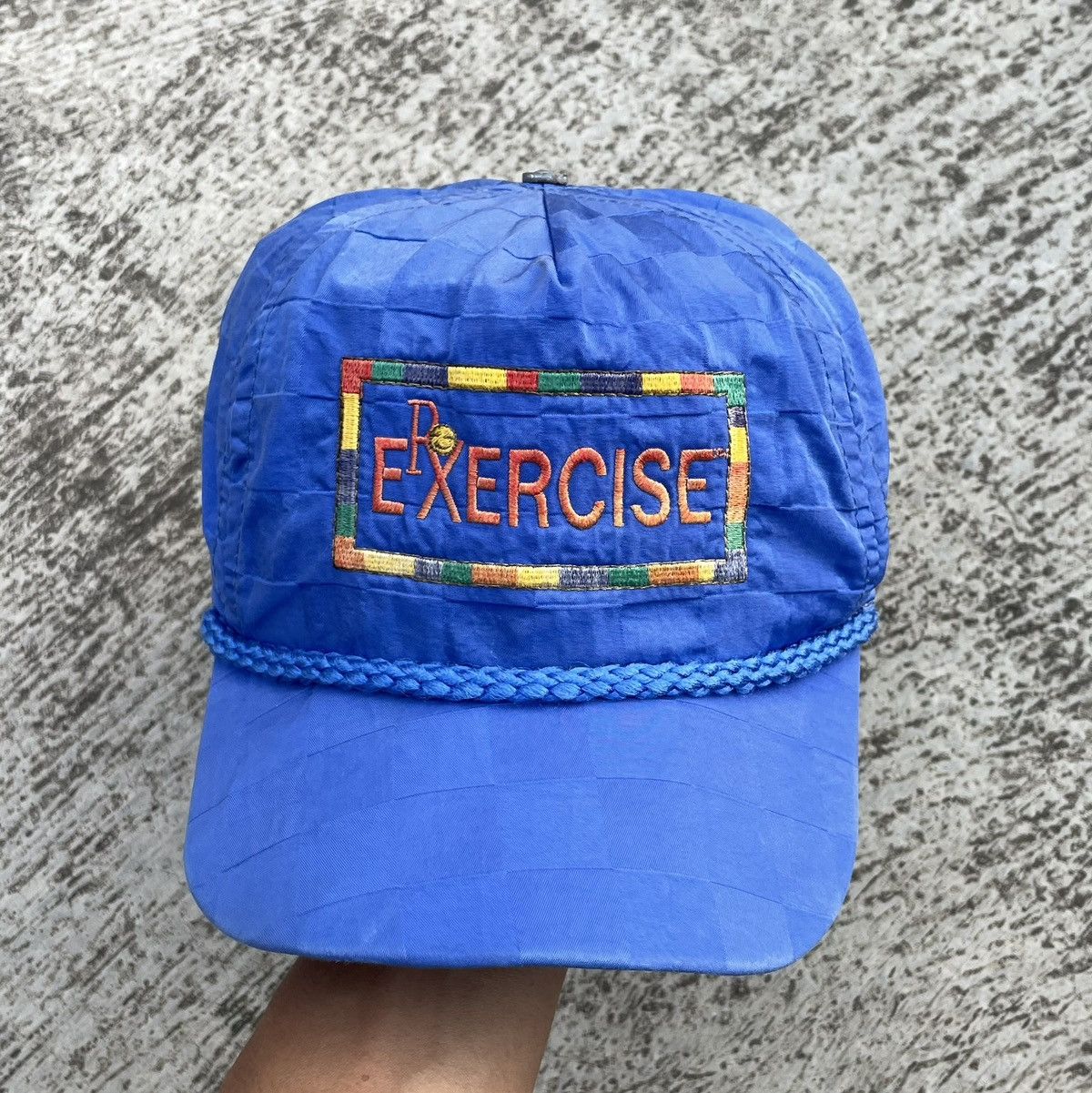 Hat × Vintage VINTAGE EPXERCISE fitness expert hat with leather strap ...