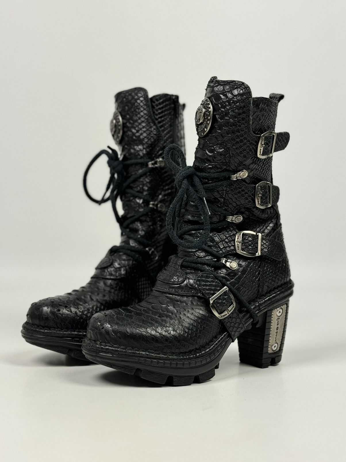 New Rock × Streetwear × Vintage New Rock Originals Leather High Heels ...