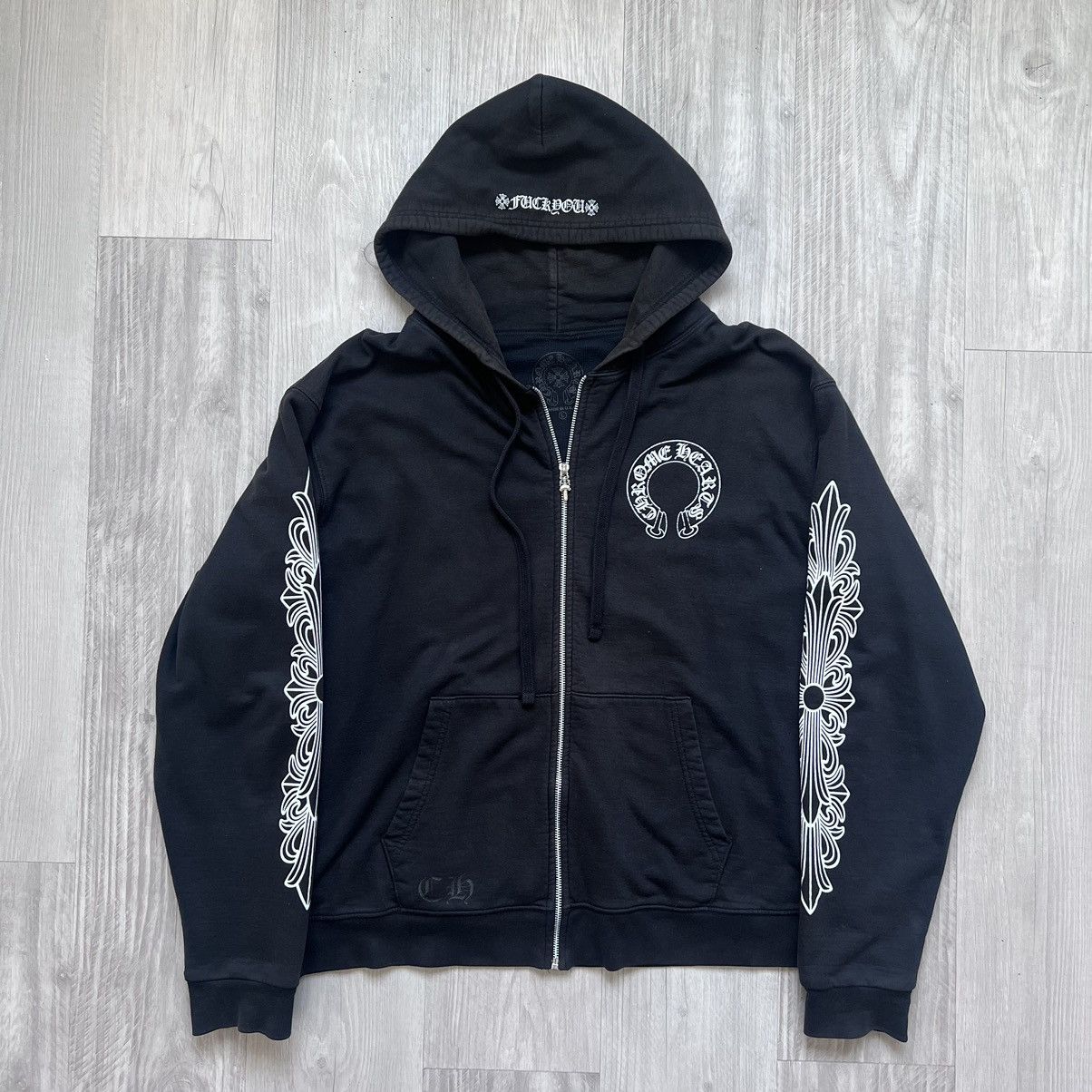 Chrome Hearts Chrome Hearts Floral Zip Up Hoodie | Grailed