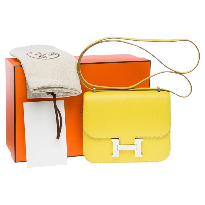 Hermes HERMES Amazing Constance Mini 18 shoulder bag in lime epsom ...