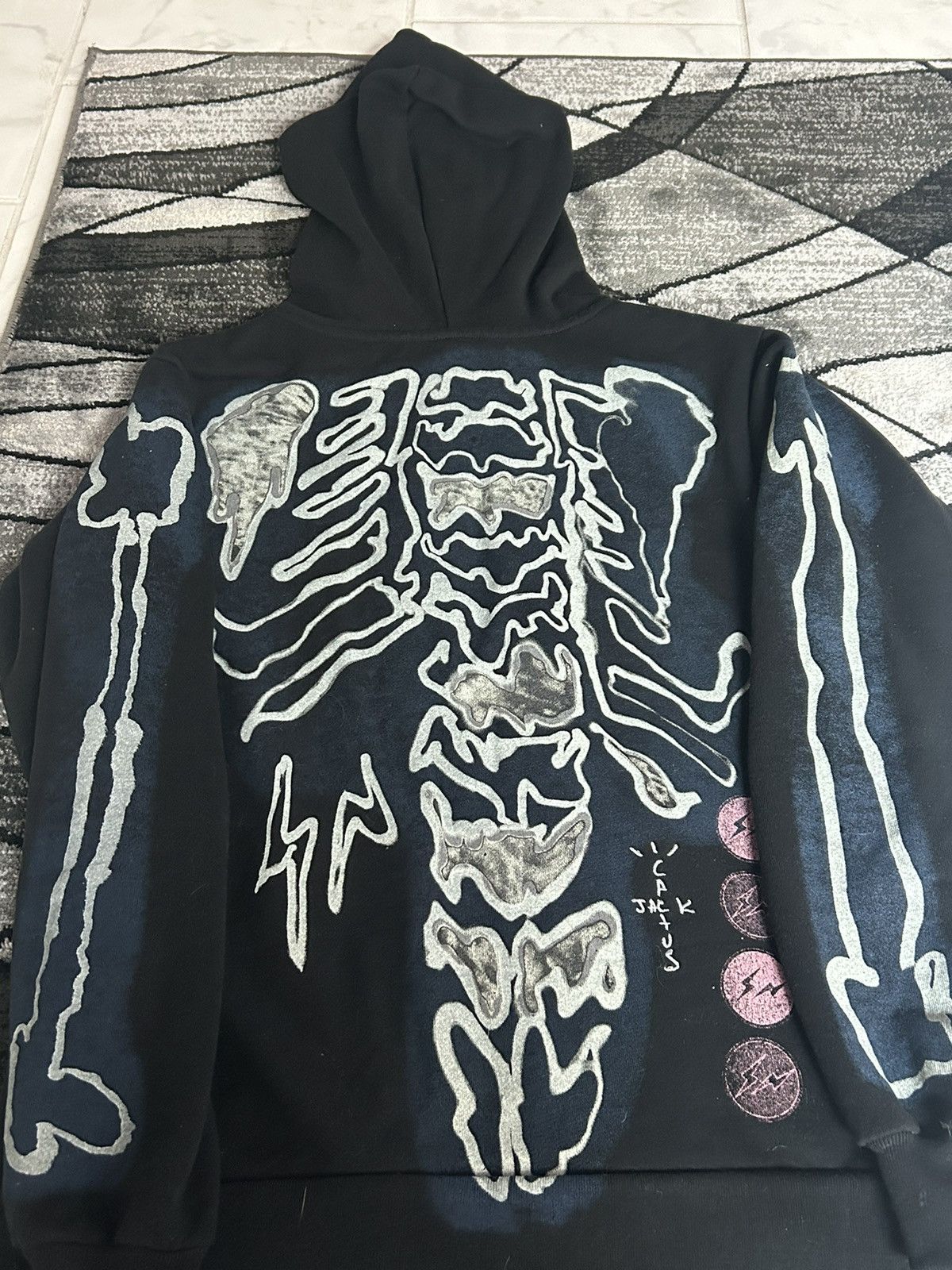 Travis Scott Travis Scott x Fragment Skeleton Hoodie | Grailed