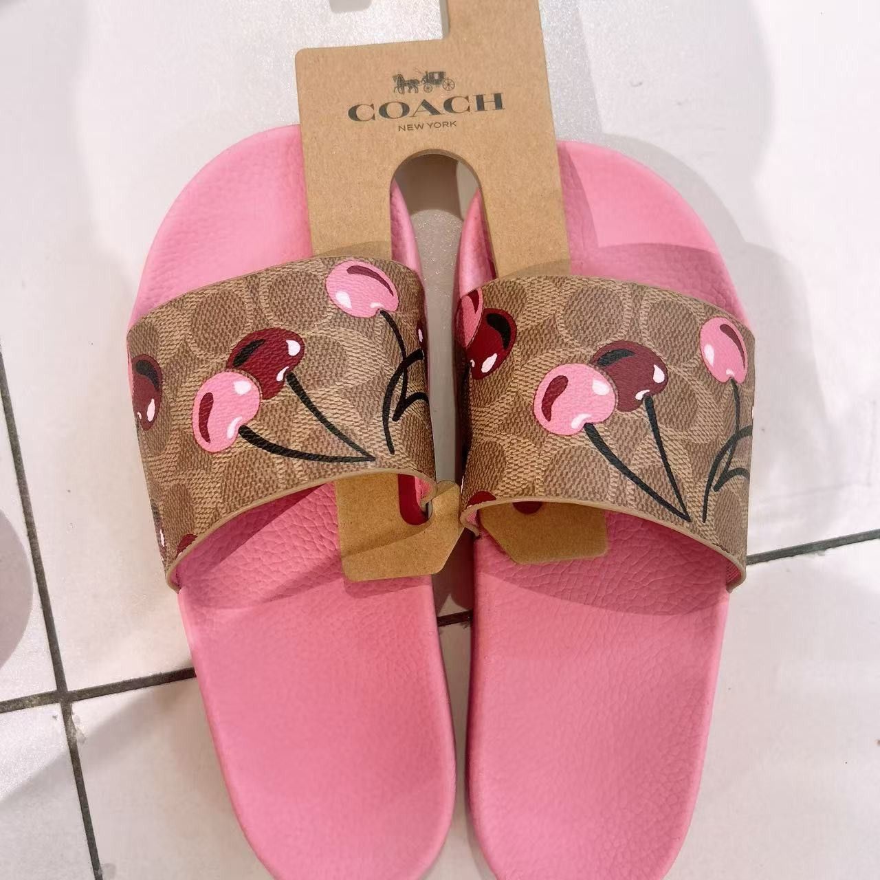 Coach Udele Sport Slide In Signature Canvas With Cherry CZ150 | Grailed