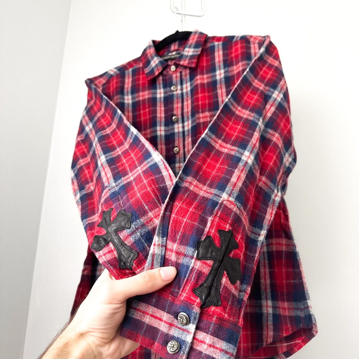Chrome Hearts × Vintage 90’s Tokyo Exclusive Cross Patch Flannel | Grailed