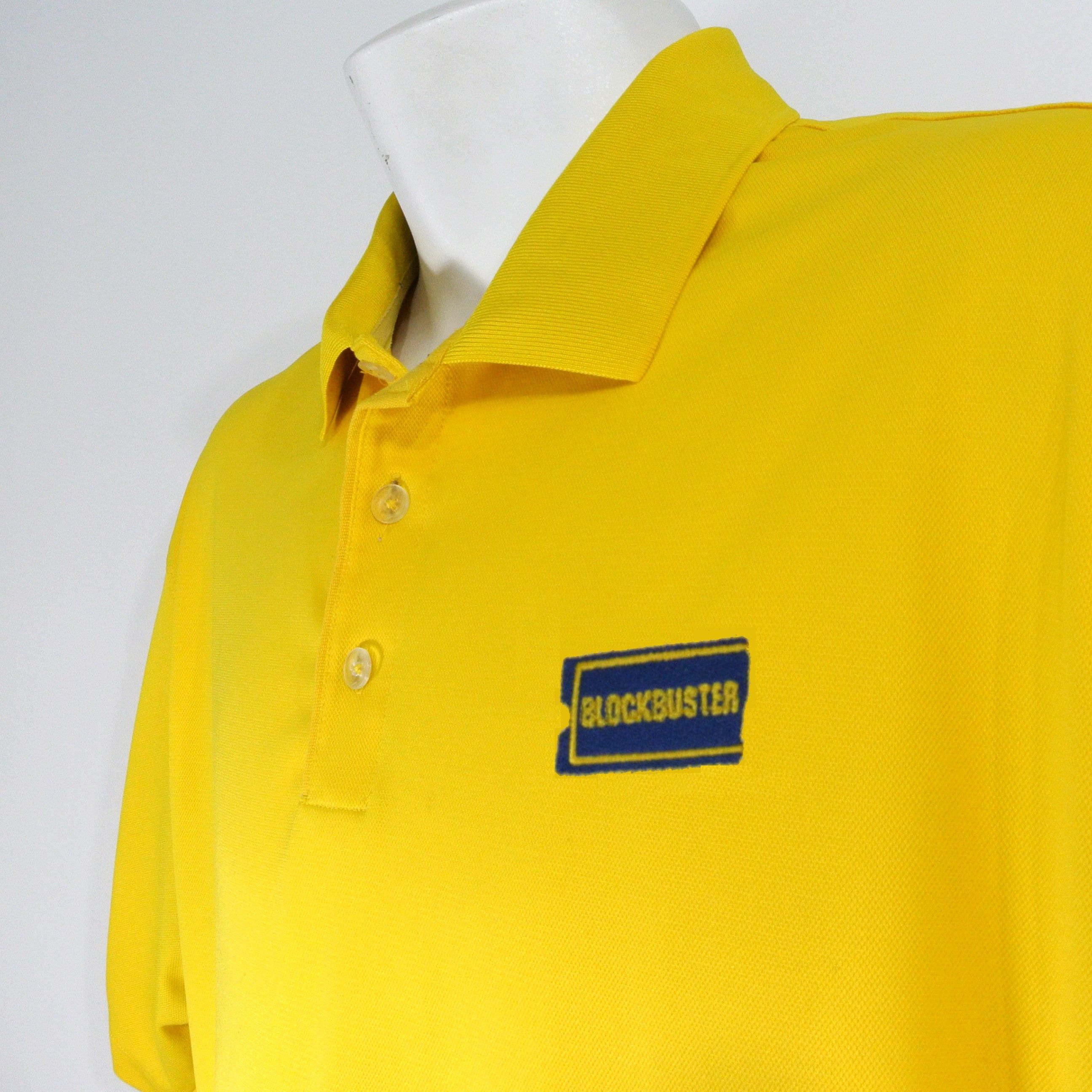 Mando BLOCKBUSTER VIDEO Vintage Employee Uniform Yellow Polo Shirt ...