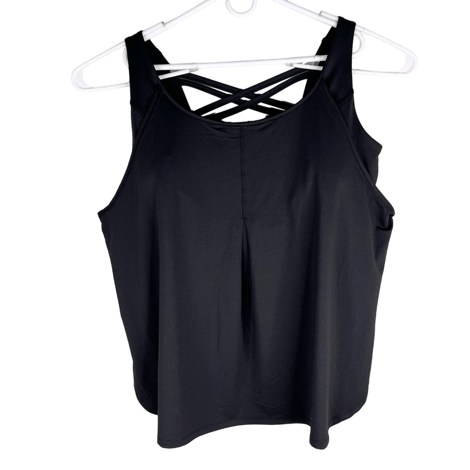 Jockey Jockey 2-in-1 Layered Crossback Tank Black 3X New | Grailed