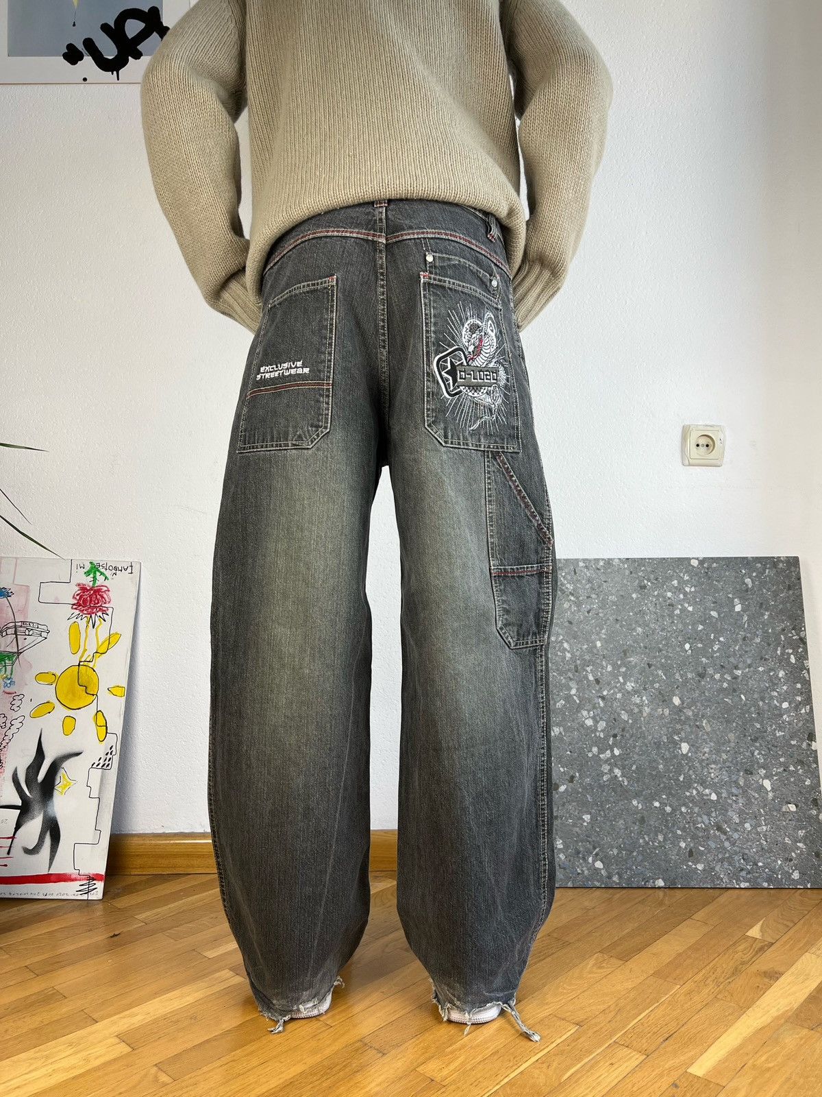 Southpole Y2K HIP HOP BAGGY PANTS SNAKE EMBROIDERY | Grailed