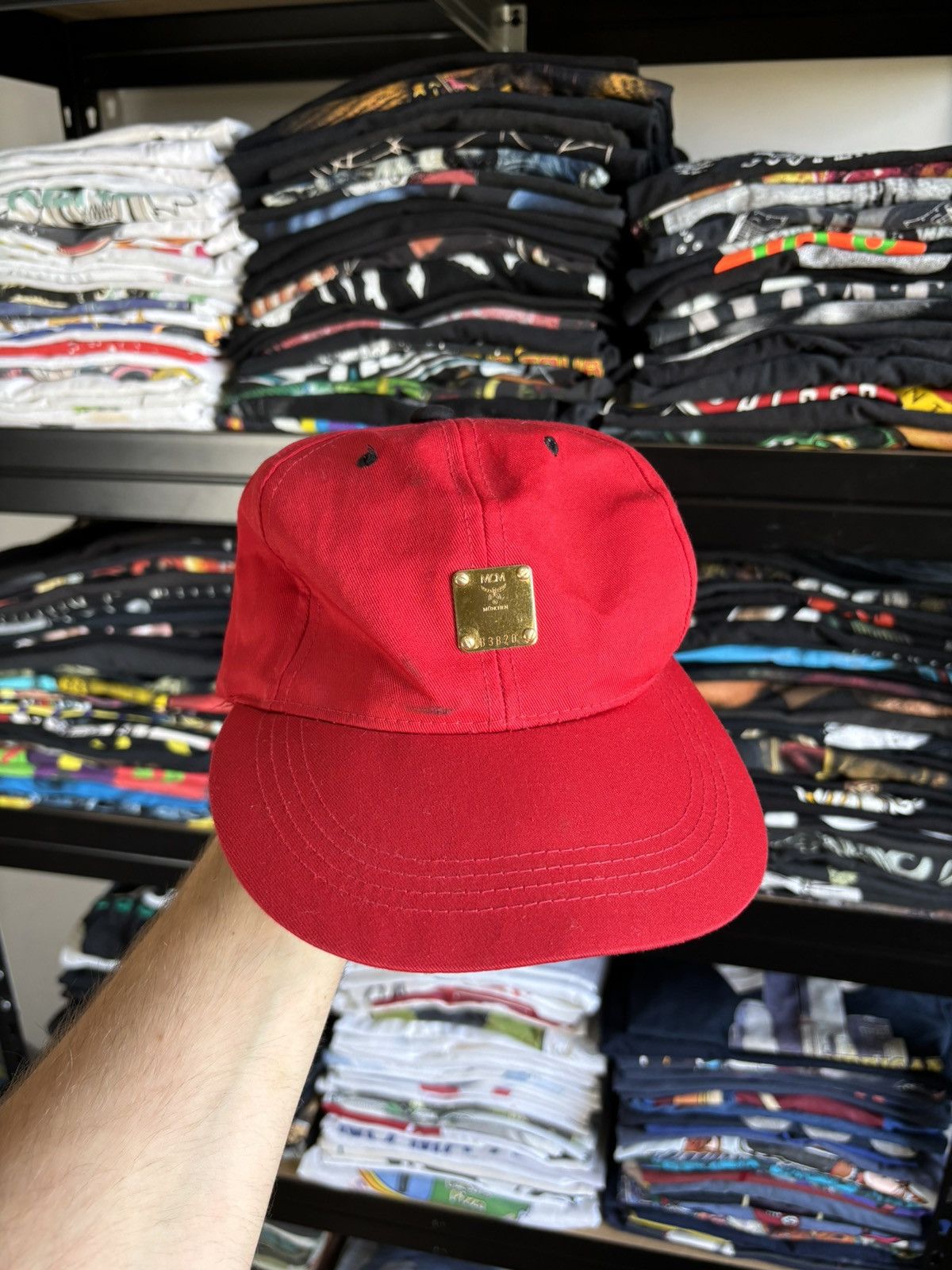 Luxury × MCM × Vintage Vintage MCM 80s 90s Logo Visor Cap Hat Red ...
