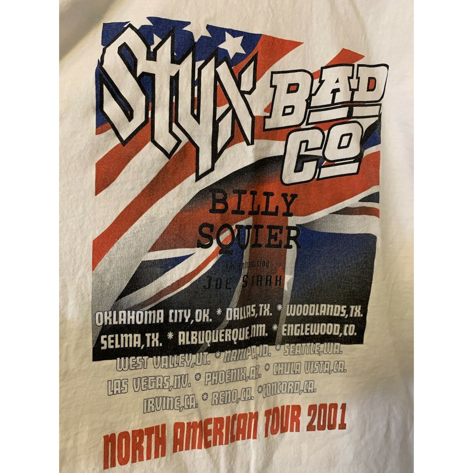 Unkwn Vtg Styx 2001 World Tour Bad Company Billy Squire North Amer ...
