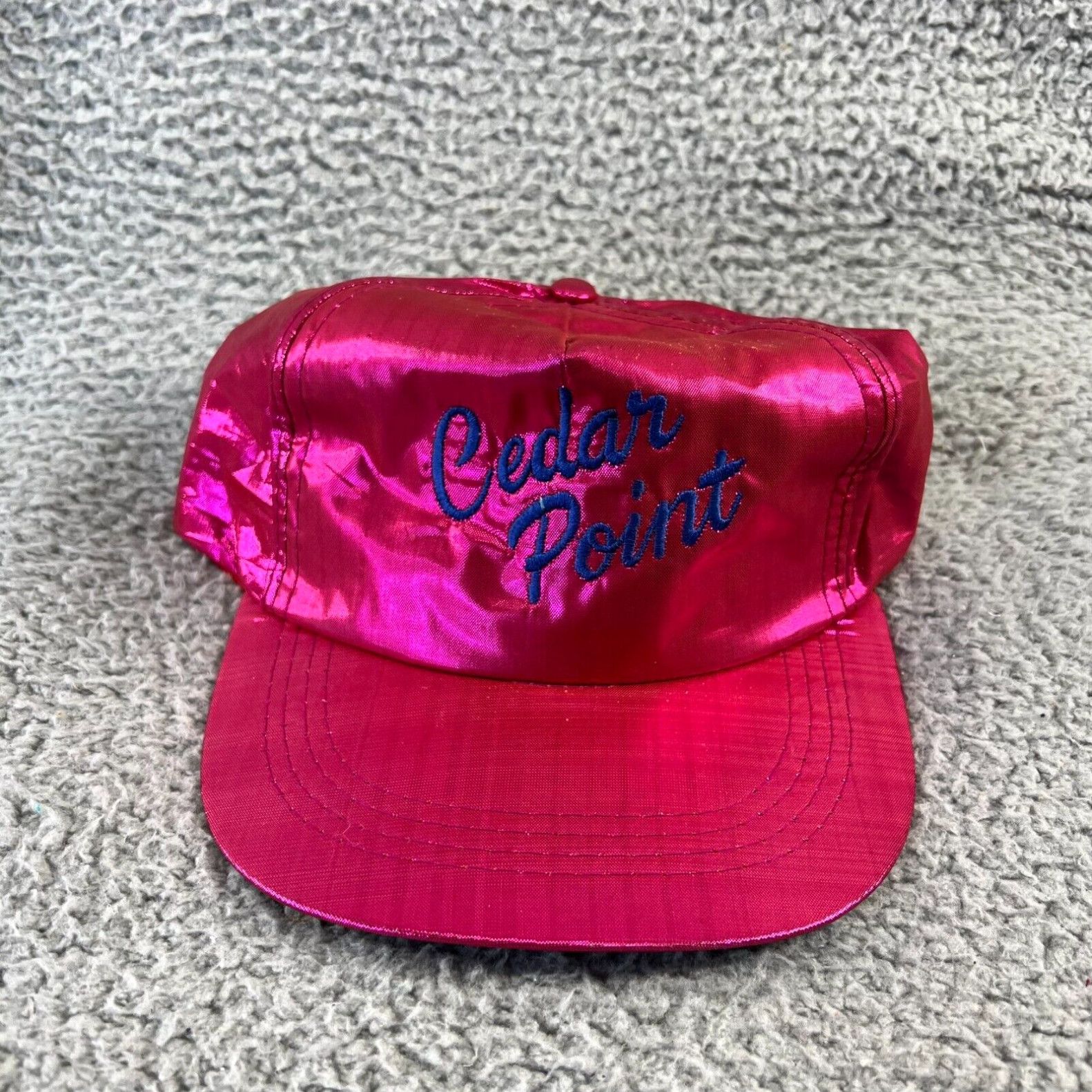 Vintage Vintage Cedar Point Hat Pink Snapback Lightweight Embroidered ...