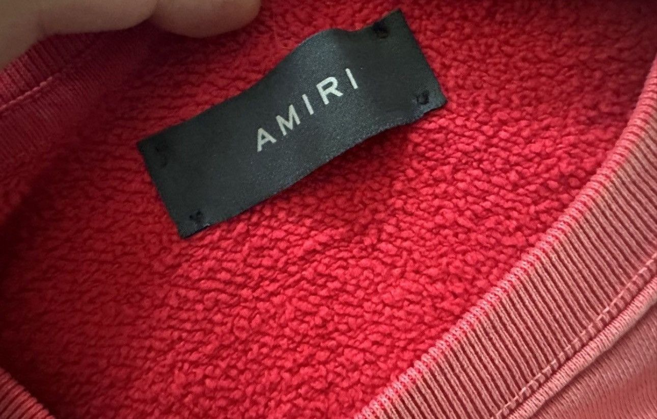 Amiri New Manson Amiri Logo Sweatshirt in Faded Red | Grailed