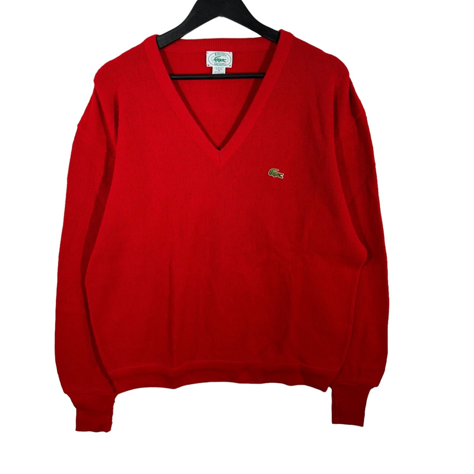 Lacoste Vintage Izod Lacoste Logo Acrylic V-Neck Sweater | Grailed
