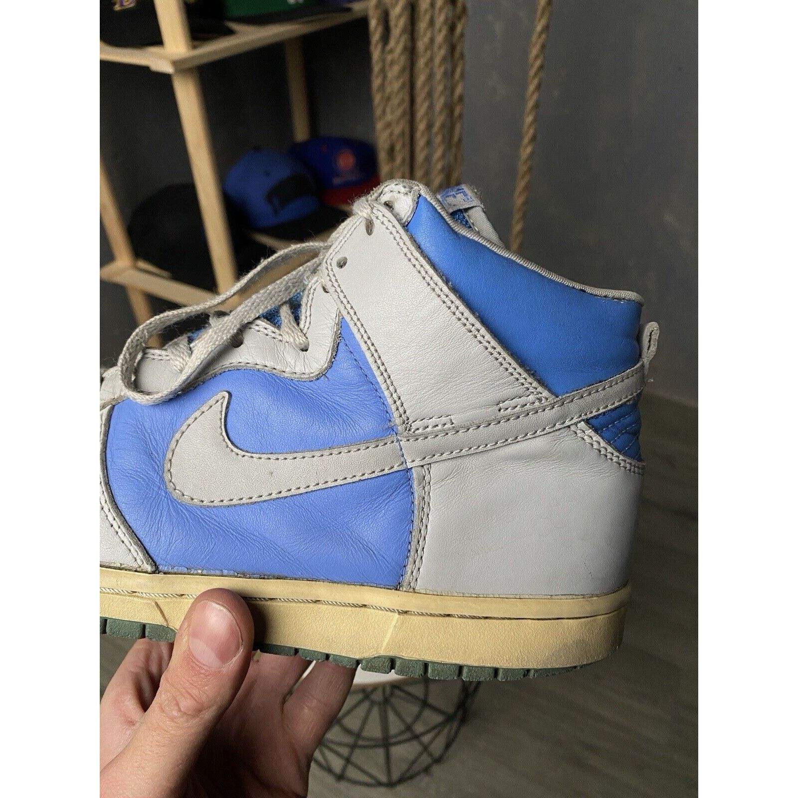 Nike × Vintage Vintage 2003 Nike Dunk High Blue/Grey Leather Sneakers ...
