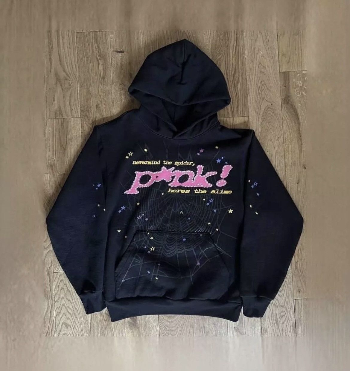 Spyder Sp5der Hoodie(Young Thug) - Black *Pink* | Grailed