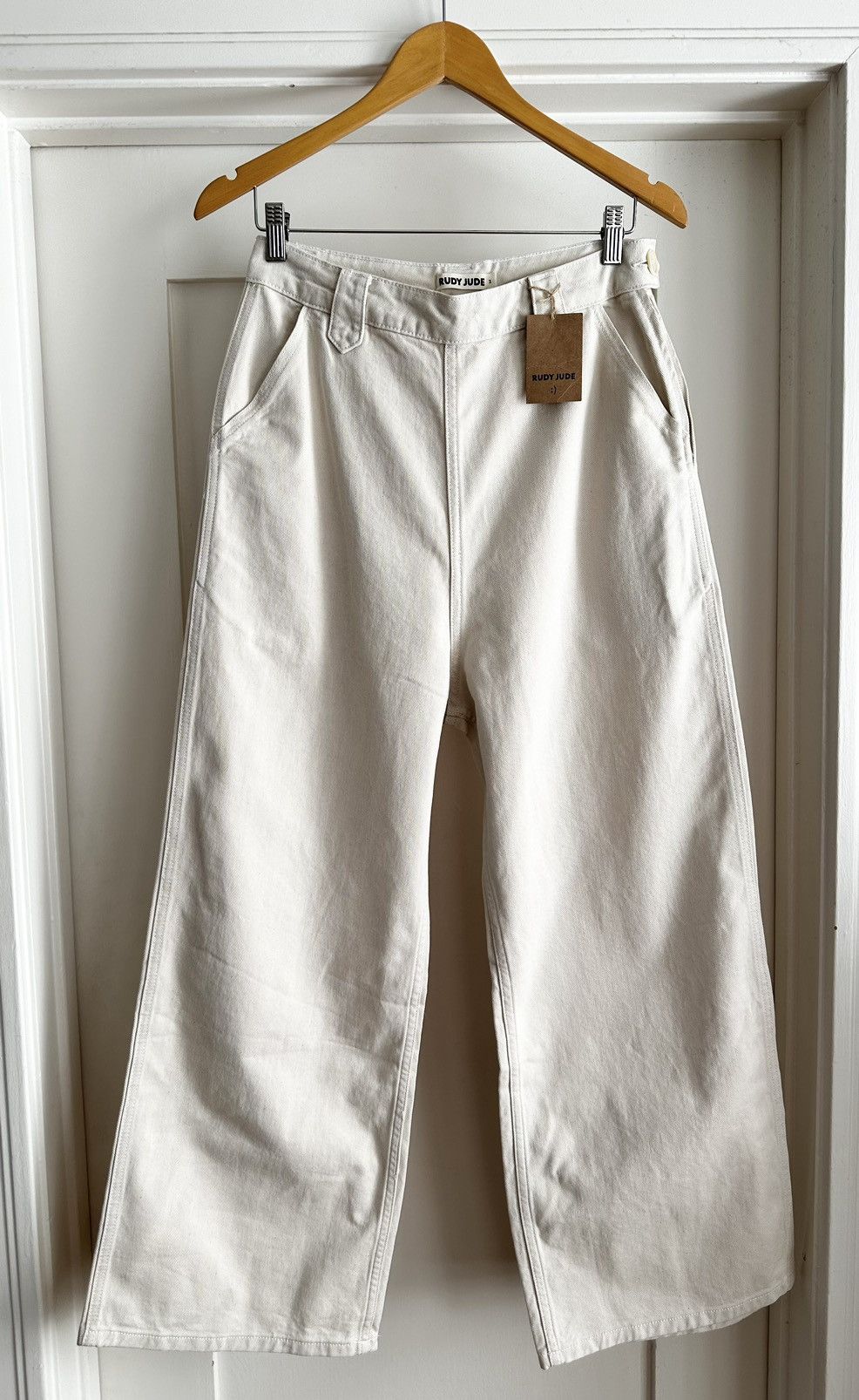 Vintage Rudy Jude White High Rise Wide Leg Sailor Pants Kamm Size 2 ...