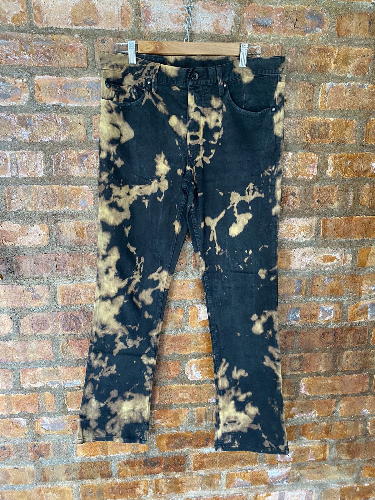 Japanese Brand × KMRii × Shellac SHELLAC Japan Bleach Wash black flare ...