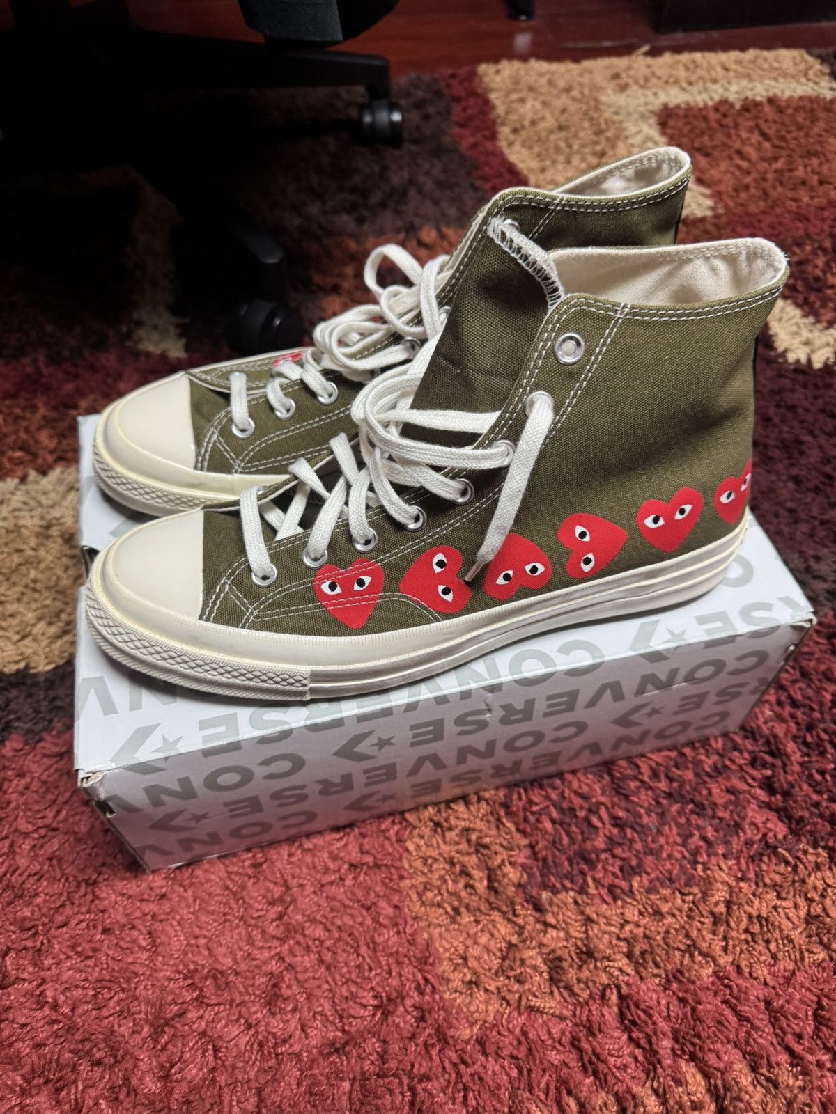 Comme des Garcons × Converse High top Converse CdG Size 11 | Grailed