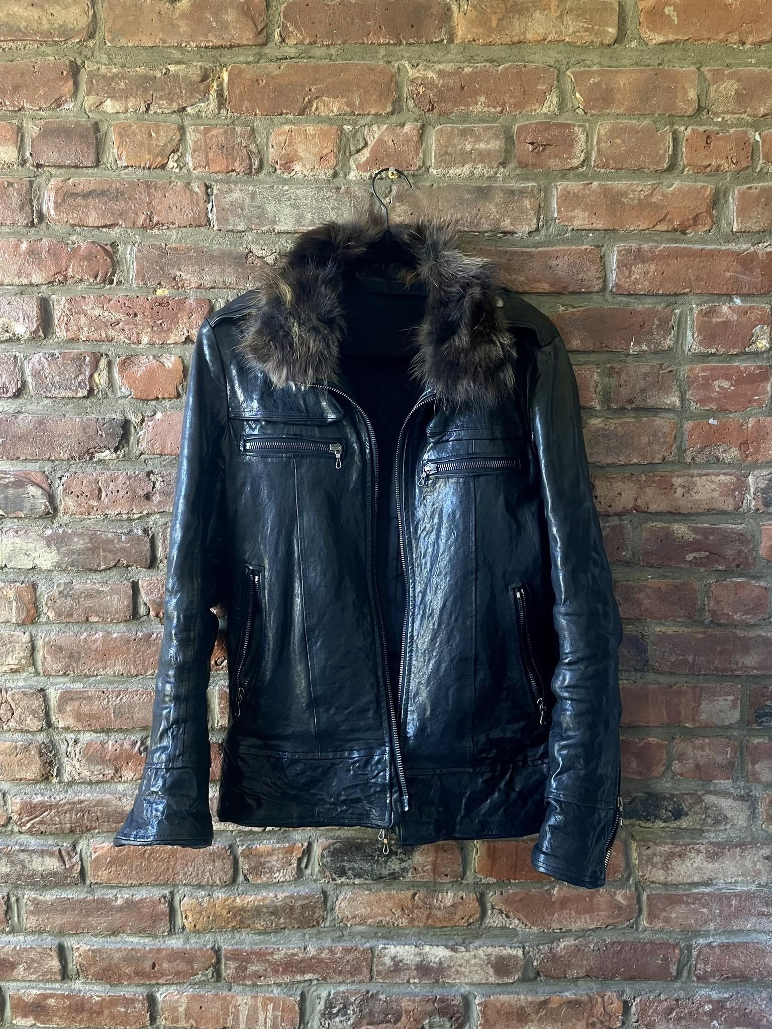 Shellac Fur Collar Leather Jacket | Grailed