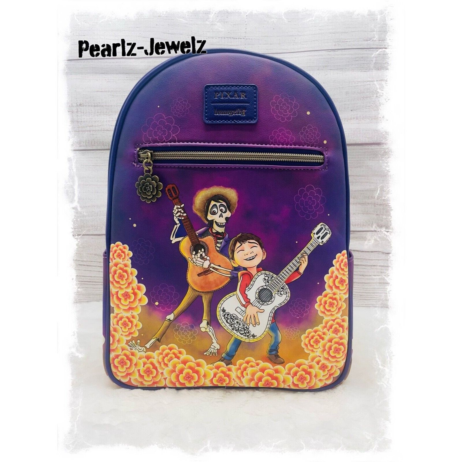 Disney Loungefly Disney Pixar Coco Hector & Miguel Marigolds Mini B ...