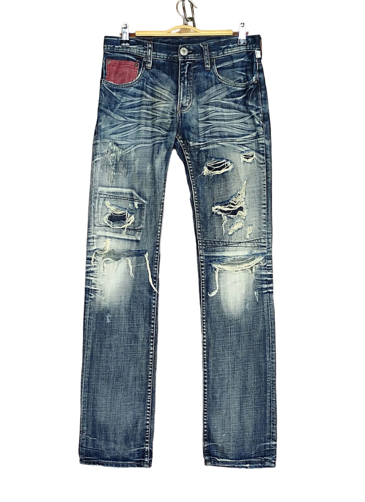 Self Edge 🇯🇵 Edge Rupert Distressed Denim Jeans Nice Design | Grailed