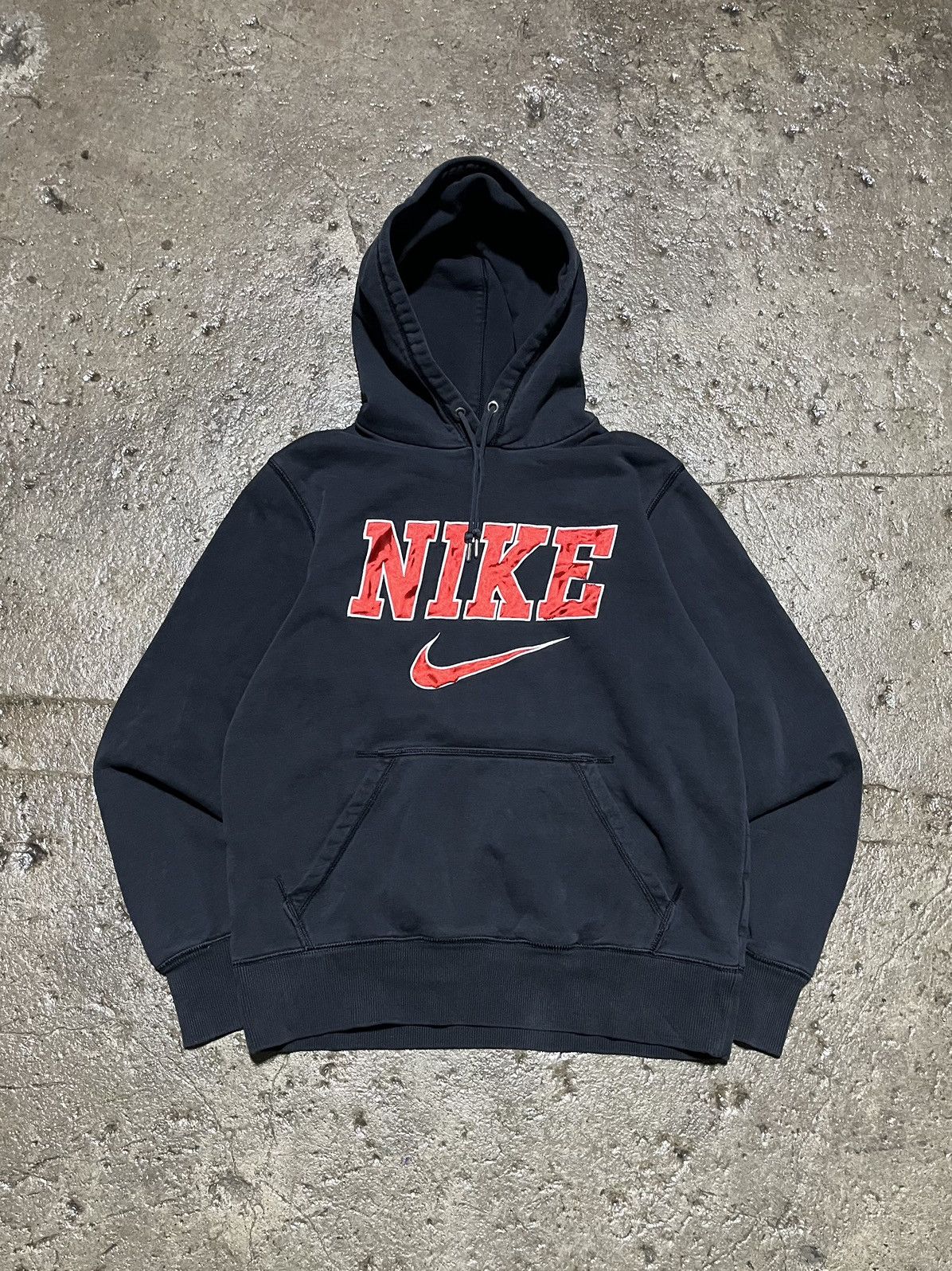 Nike Crazy Vintage Y2K Nike Faded Spellout Swoosh Skater Hoodie | Grailed