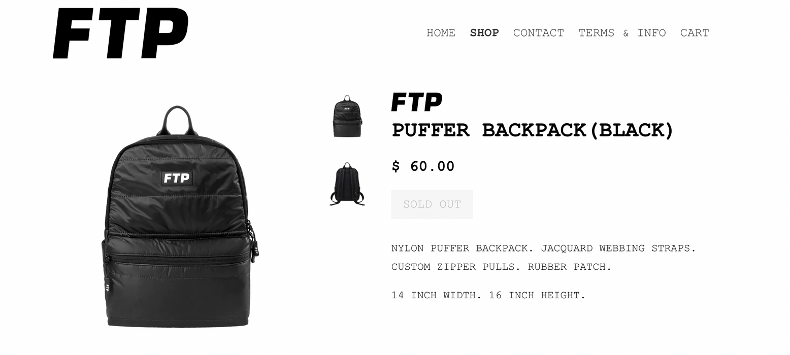 Fuck The Population Ftp Puffer Backpack Black Grailed