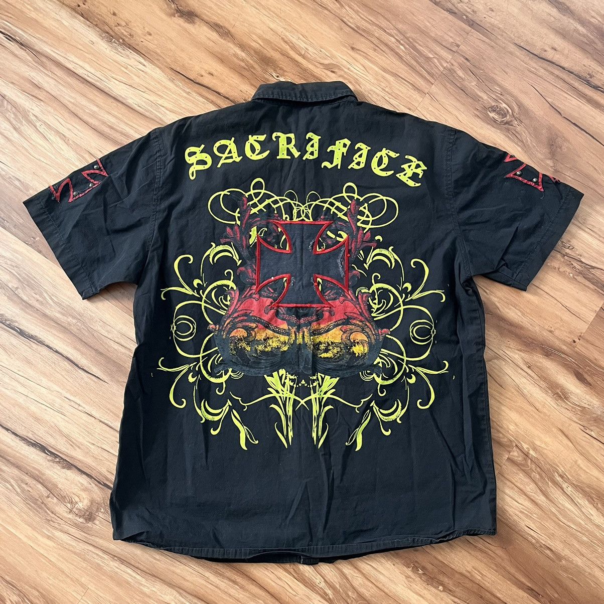 Affliction × JNCO × Streetwear Y2K Faded PJ Mark Cross Punk Goth Emo ...