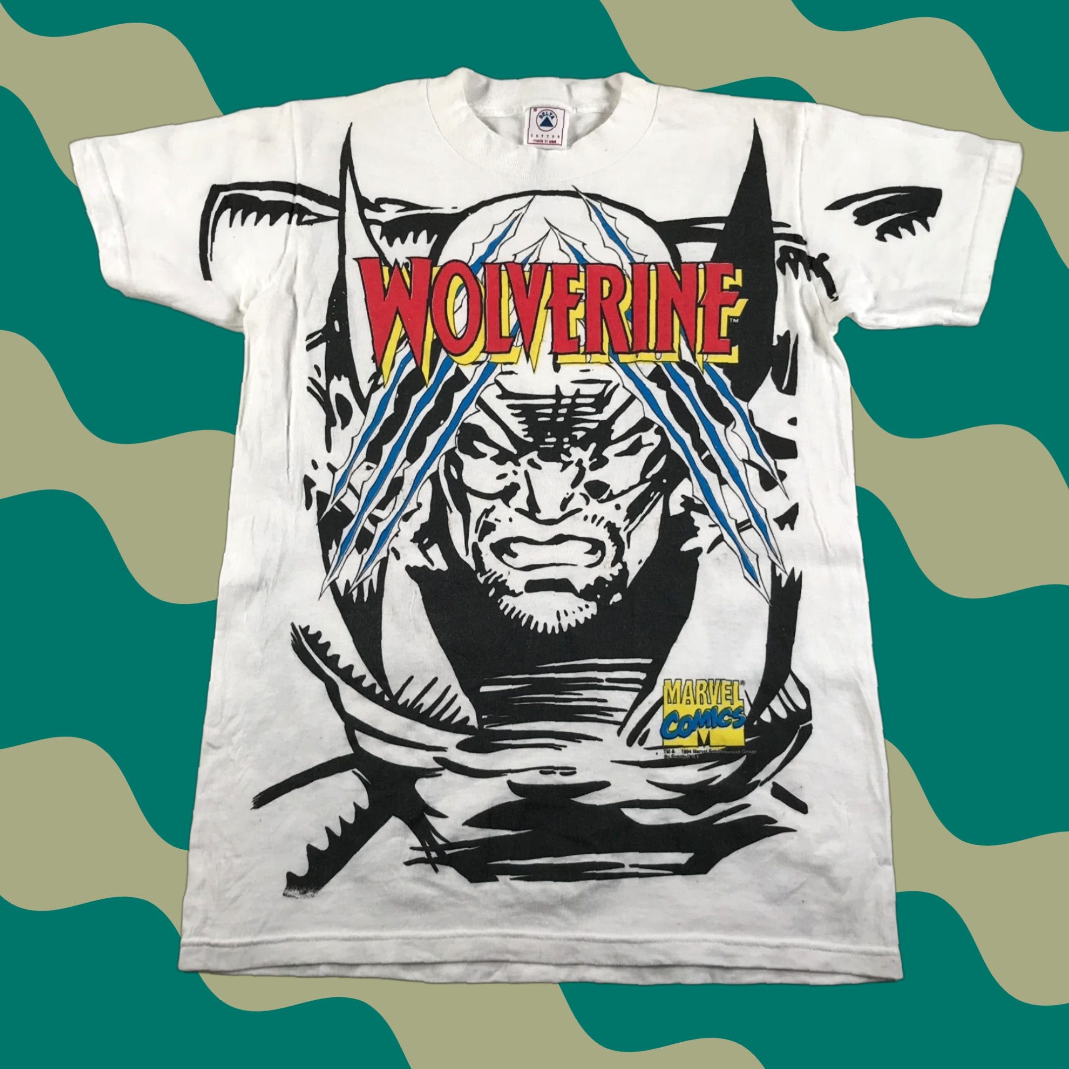 Delta VINTAGE Marvel Shirt X Men Wolverine Men S White AOP 1994 Comics ...