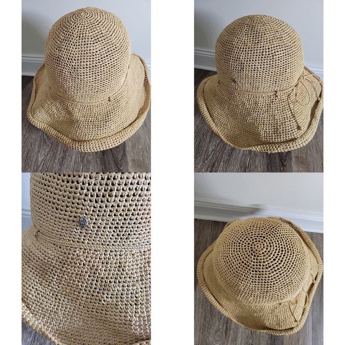 Vintage Helen Kaminski 9 Villa Raffia Straw Hat Floppy Packable - Natural One Size | Grailed
