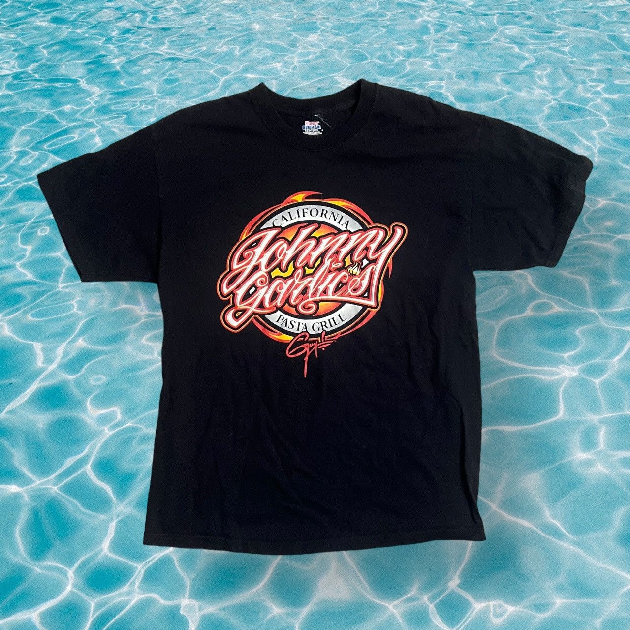 Vintage Sick Y2K Grunge Johnny Garlics Pasta Grill Graphic Tee | Grailed