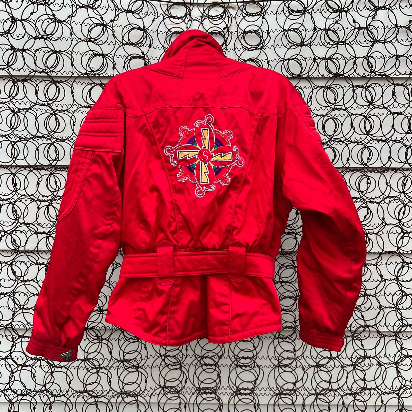 Spyder 80s Spyder Red Western Aztec Embroidered Outdoor Ski Coat | Grailed
