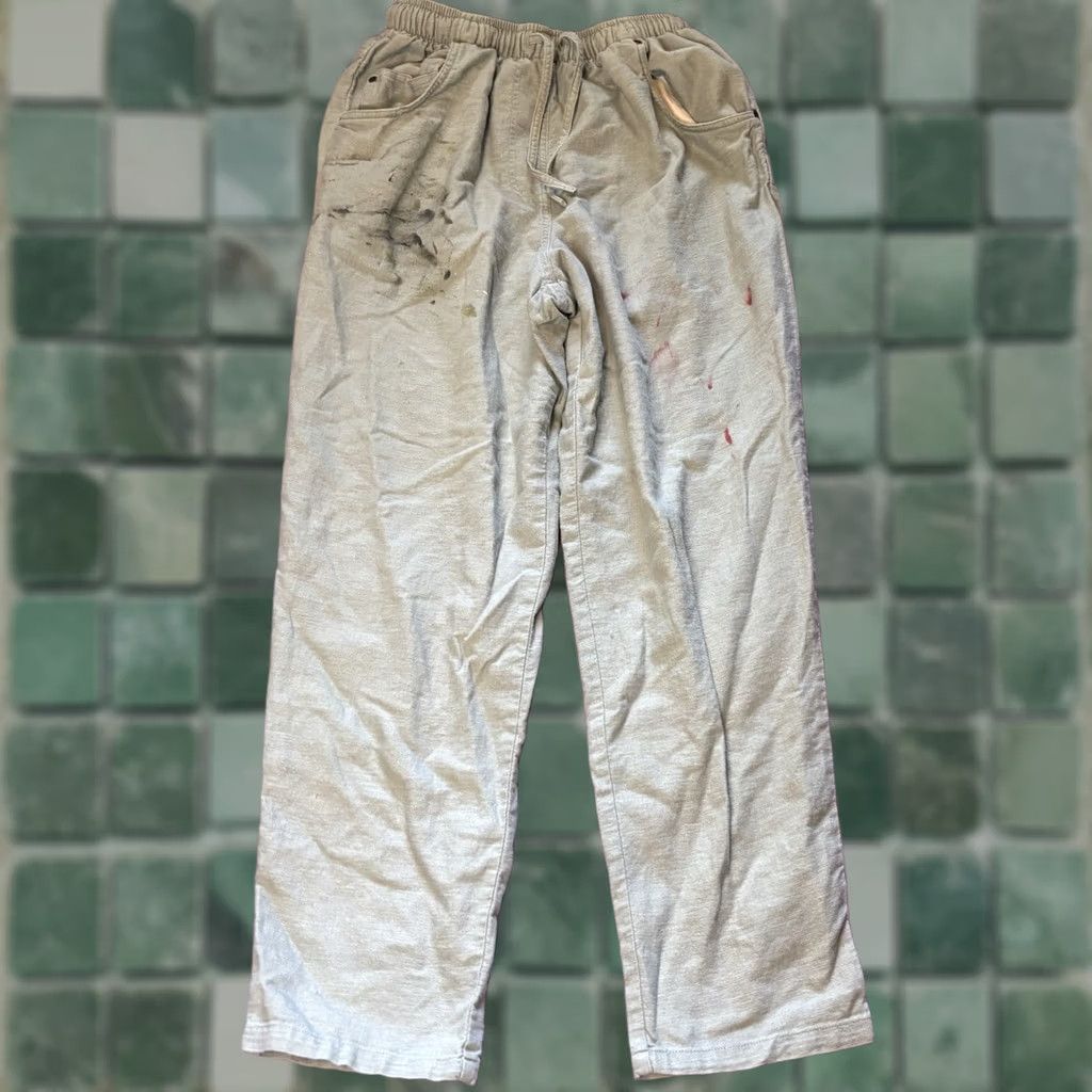 Vintage VINTAGE Milano Design Group Sweatpants Mens Small Gray Linen ...