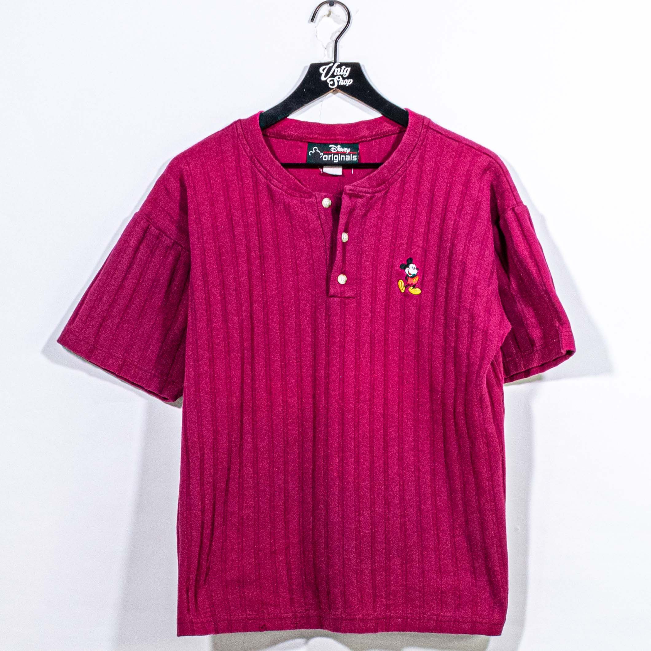 Disney VTG 90s Mickey Mouse Henley Shirt Embroidered Disney Prep | Grailed