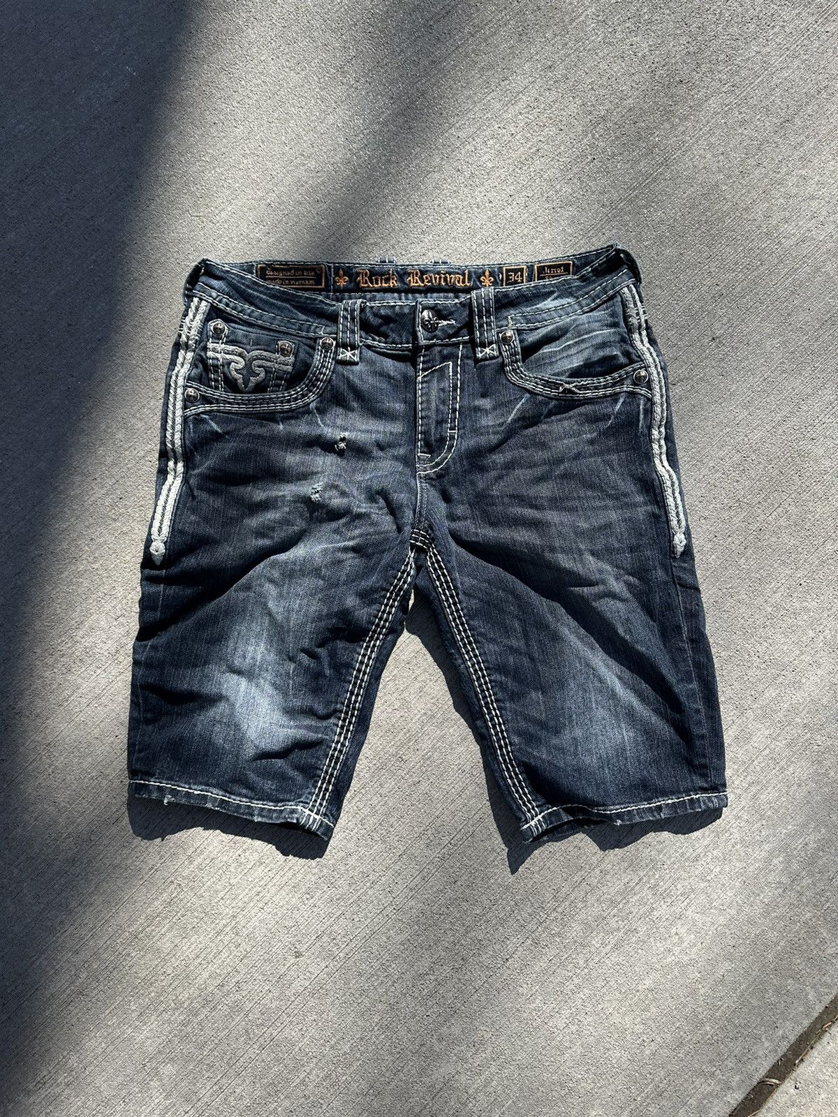 Vintage *Rare* Rock Revival denim shorts | Grailed