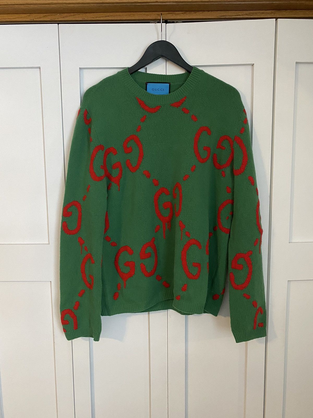 Gucci Gucci Ghost GG Drip Green Wool Sweater | Grailed