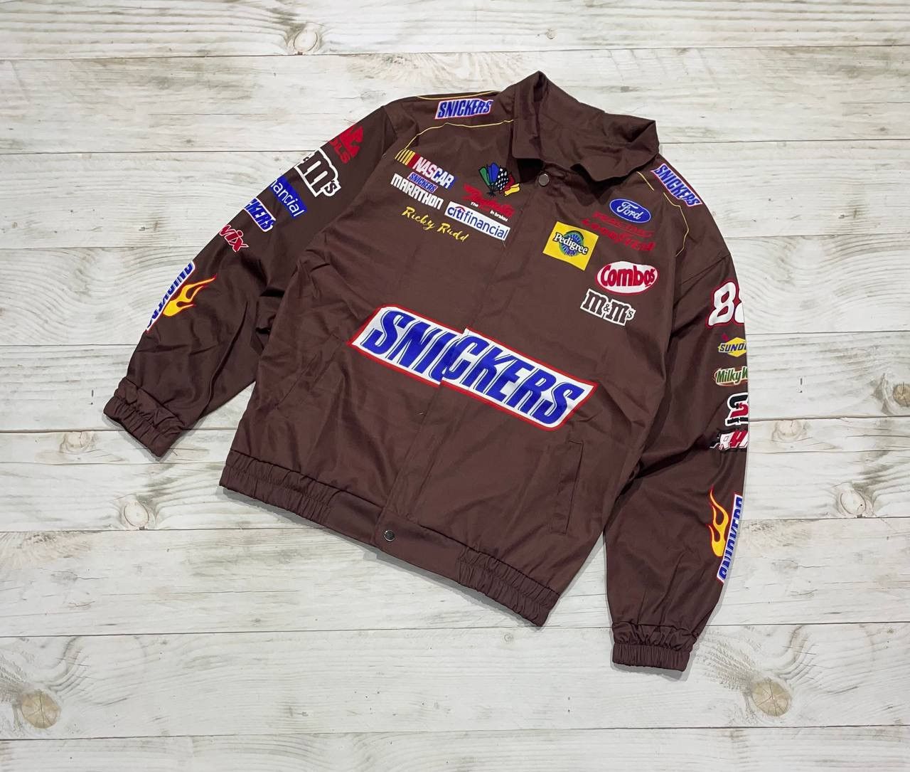 Ford × NASCAR × Racing Vintage Snickers Nascar Ford Racing Bomber ...