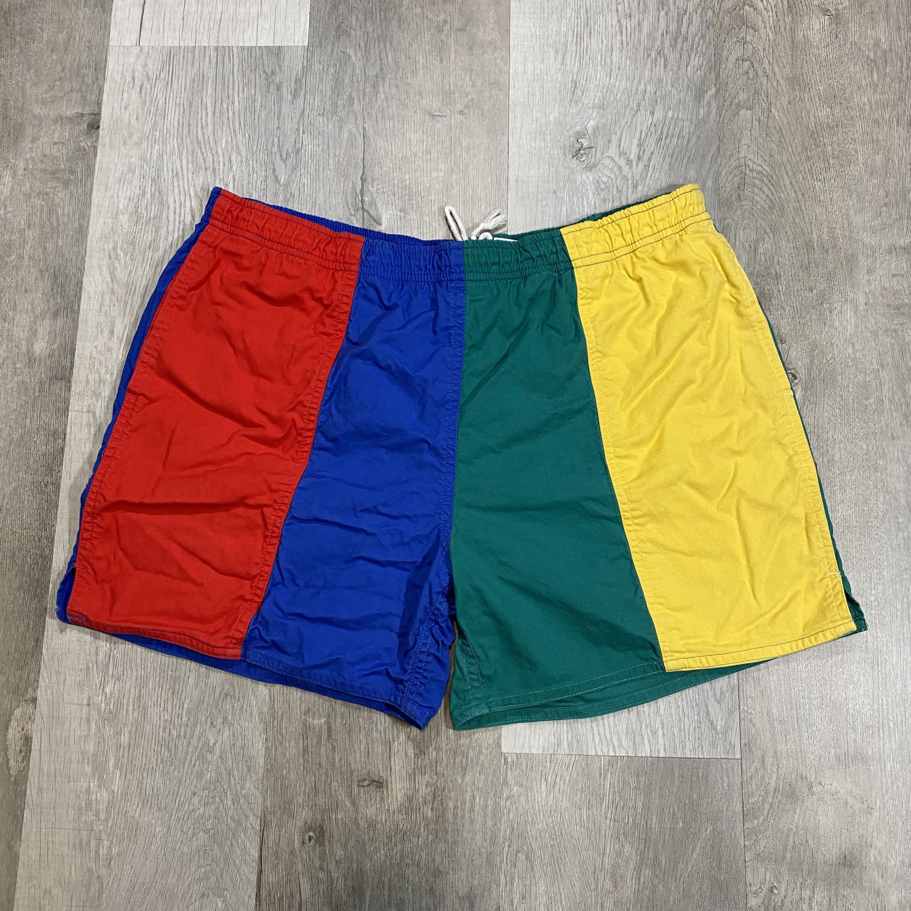 Rare × Streetwear × Vintage Vintage 90s Island Image Color Block Swim ...
