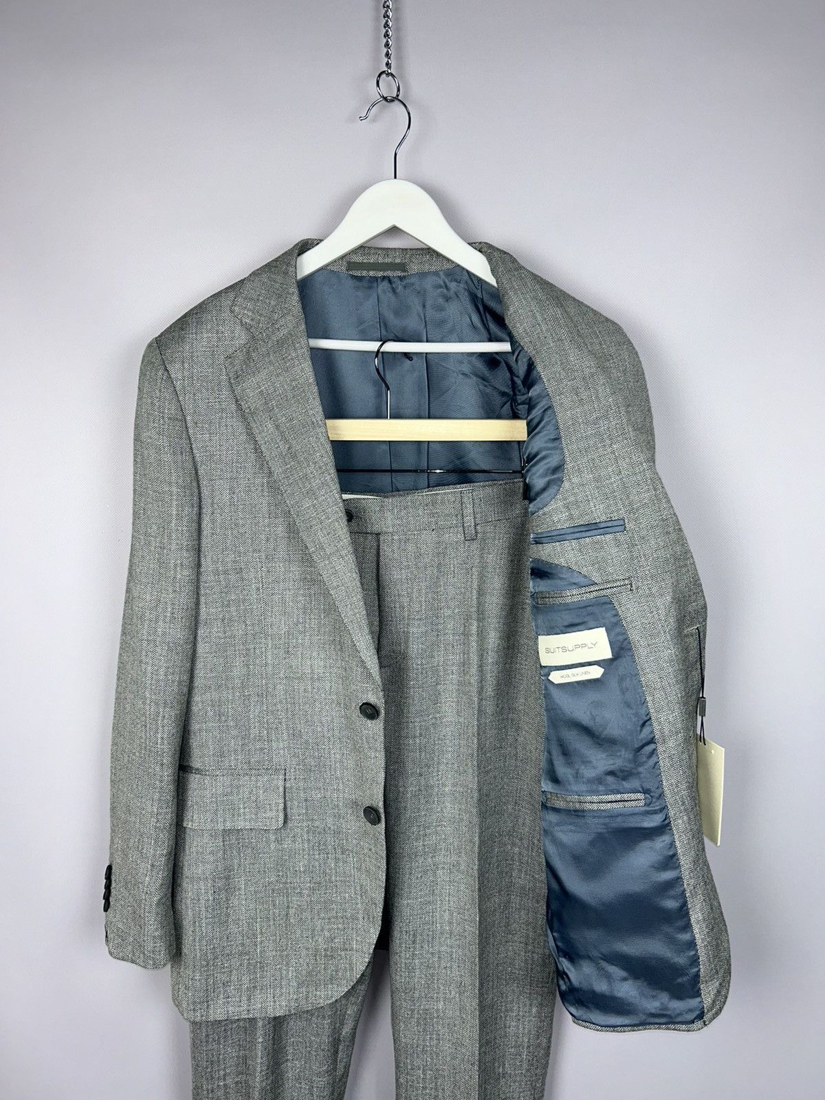 Suitsupply SUITSUPPLY Lazio Ethomas Wool Silk Linen Suit Grey US40 ...