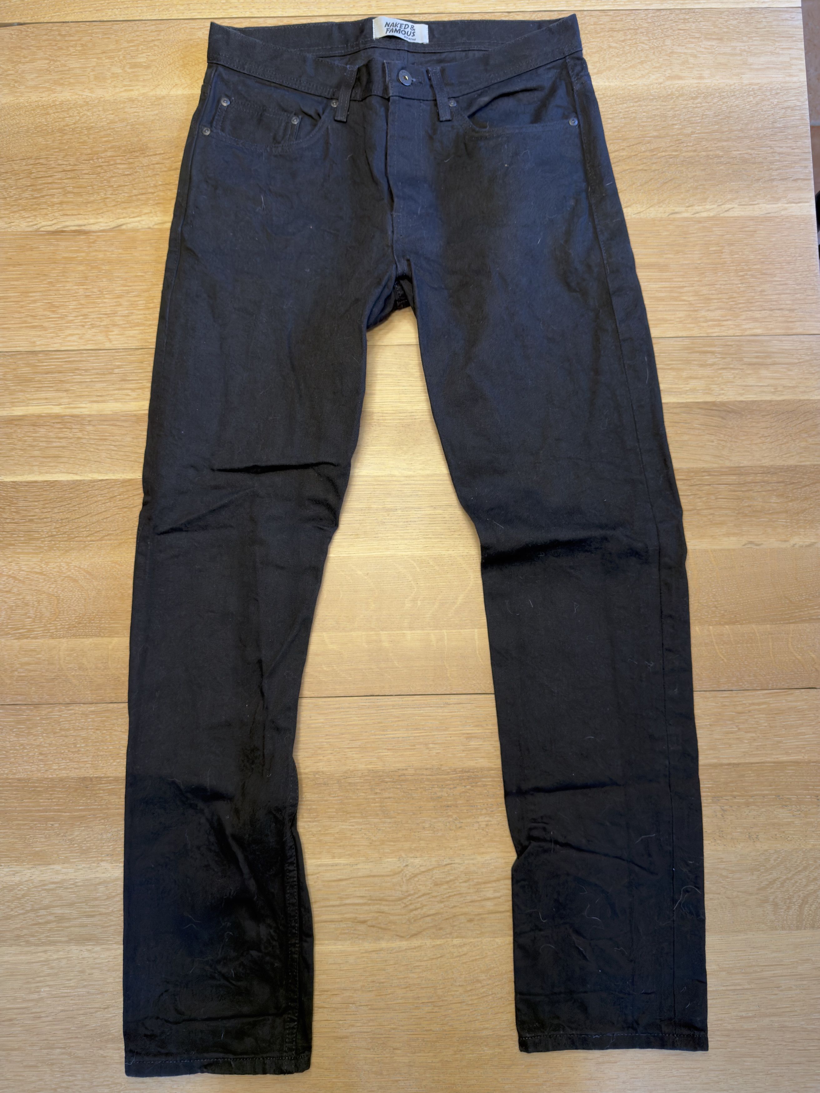 Naked & Famous "Solid Black" 13oz Selvedge Denim - Weird Guy Fit | Grailed