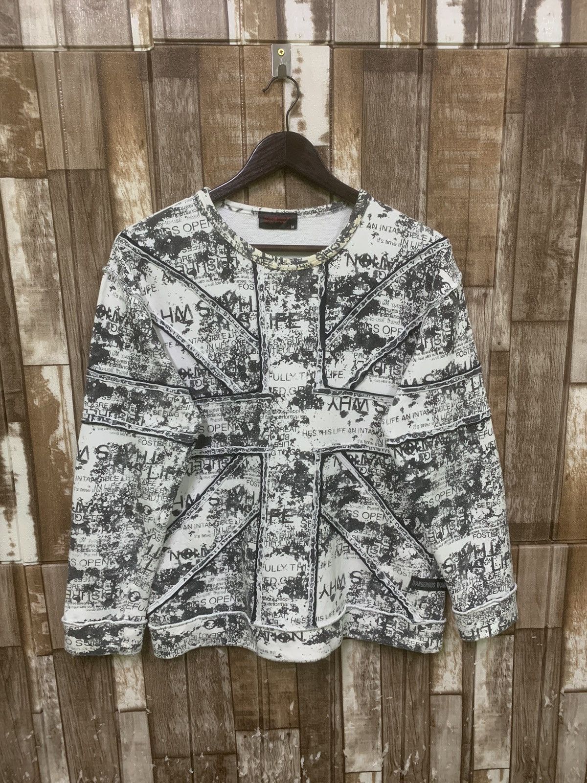Print All Over Me 🔥RARE🔥 Dangerous Warning Punk Overprint Sweatshirt ...