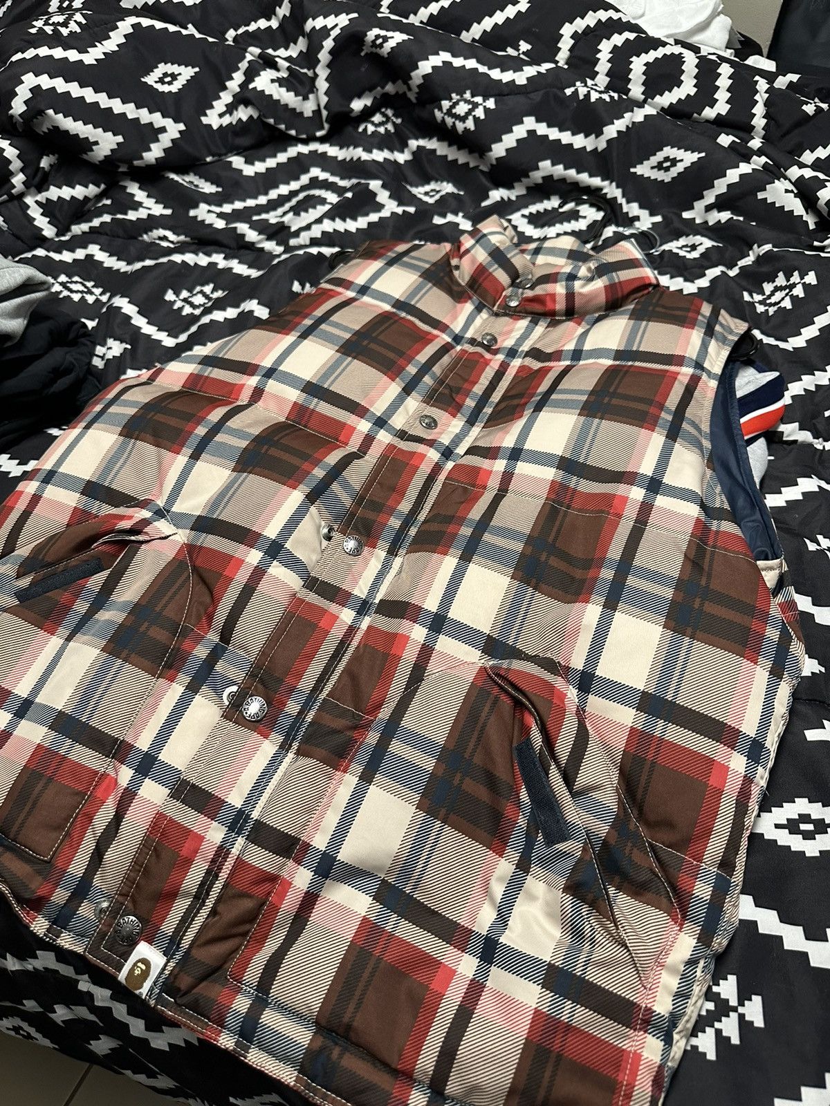 Bape Plaid Bape Vest | Grailed