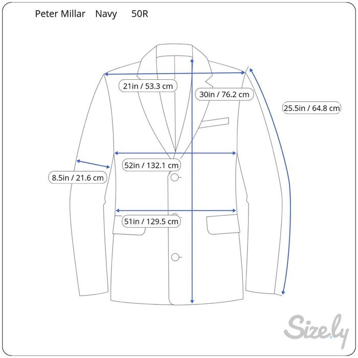 Peter Millar 50R Peter Millar Blue Sport Coat - Suit Jacket Blazer ...