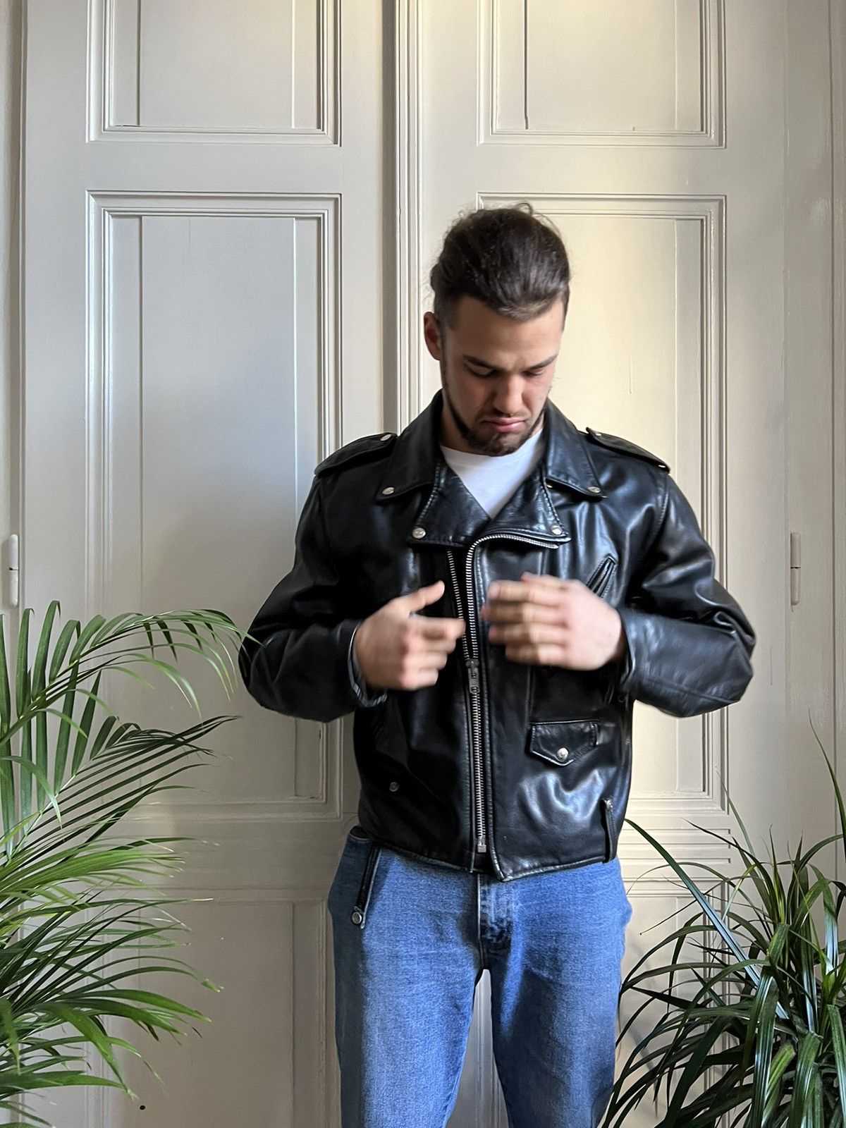 Avirex × Schott × Vintage Schott Vintage Rare USA Avirex Style leather ...